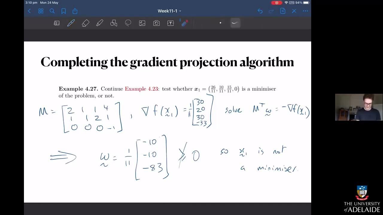 Completing The Gradient Projection Algorithm Youtube