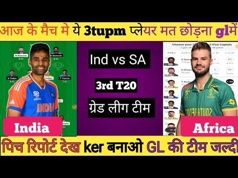 IND vs SA 3rd T20 Match Dream11 Prediction || India vs South Africa ...
