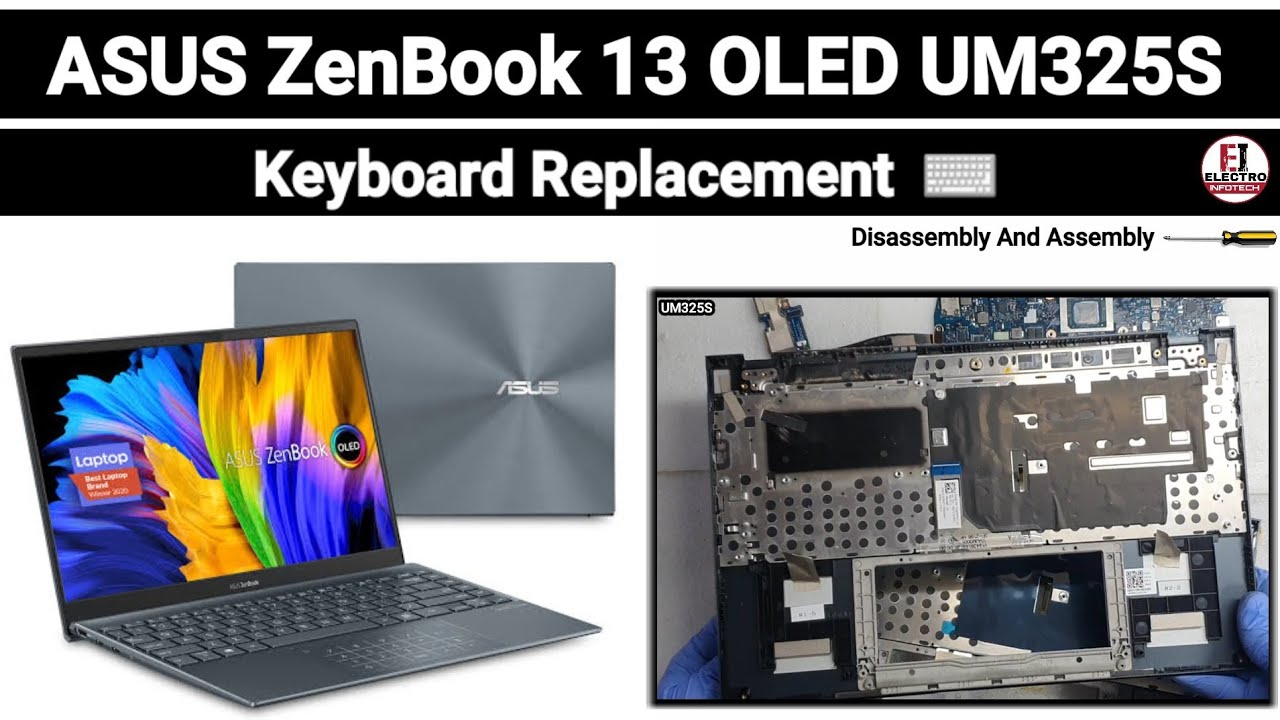 How To Replace Keyboard Asus Zenbook 13 UM325SA / Disassembly And ...