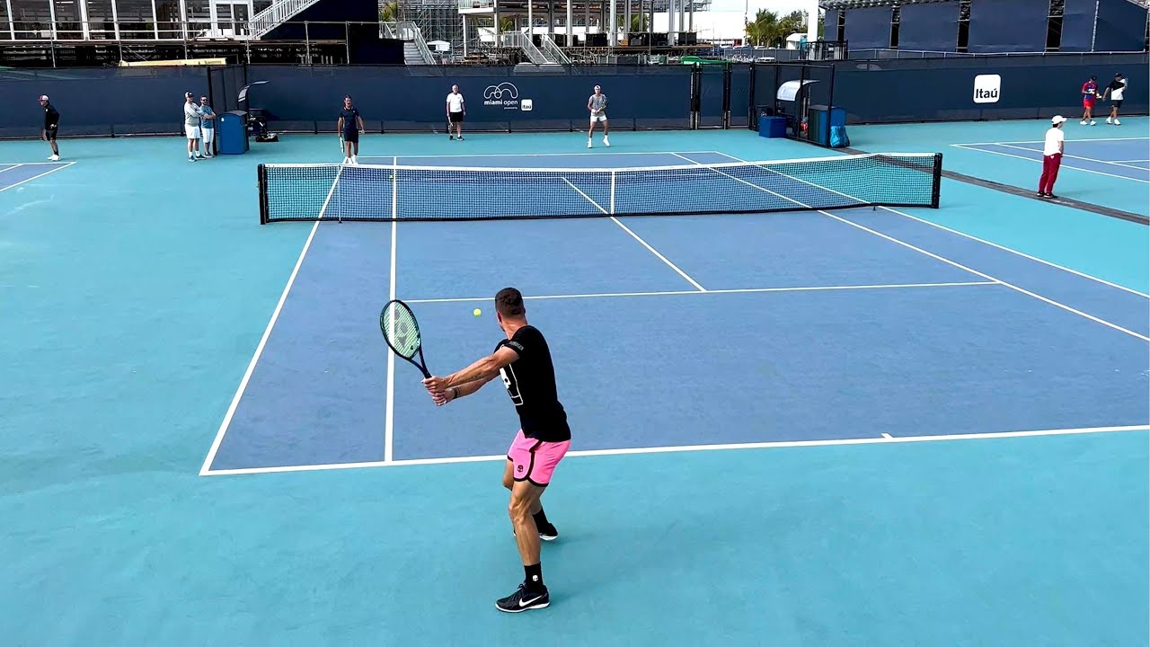 Holger Rune & Marton Fucsovics Backhand Drill - Court Level [4K 60fps ...