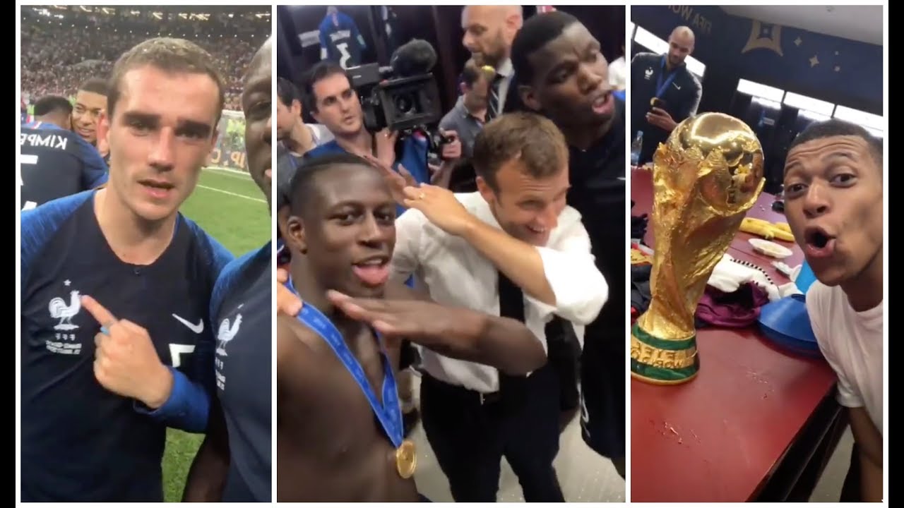 French players teach president Macron how to DAB as they celebrate ...