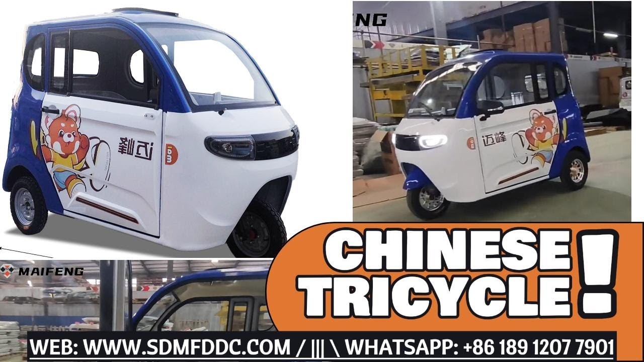 Closed Body Electric Tricycle 2 seats // Electric Chinese Trike ...