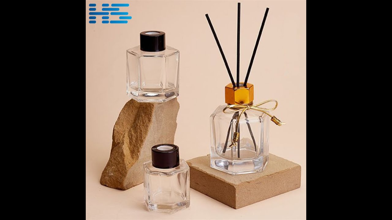 50ml hexagon diffuser thick glass bottle - YouTube