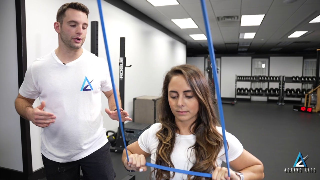 Seated Band Pull Down - YouTube