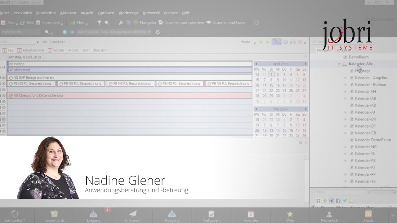JOBRI zeigt: Gruppenkalender in Tobit david® - YouTube