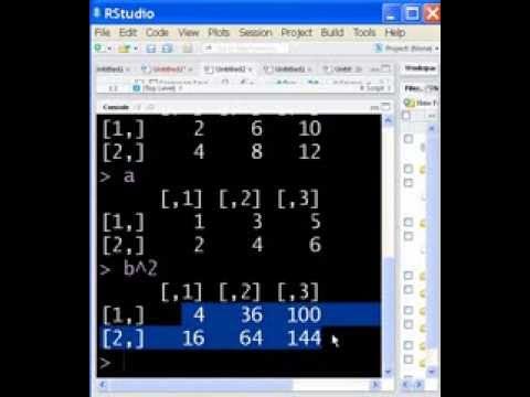 RStudio Matrix Creation, & Math Ops on the Matrix - YouTube