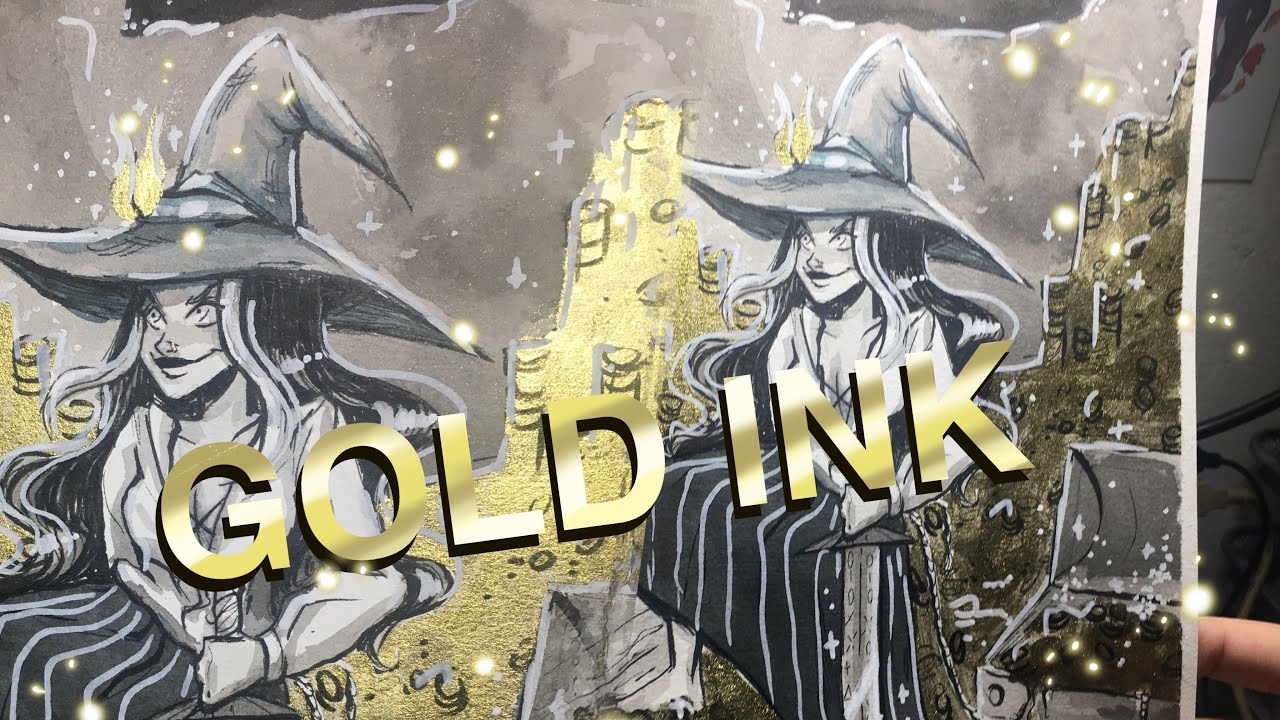 gold ink illustration - YouTube