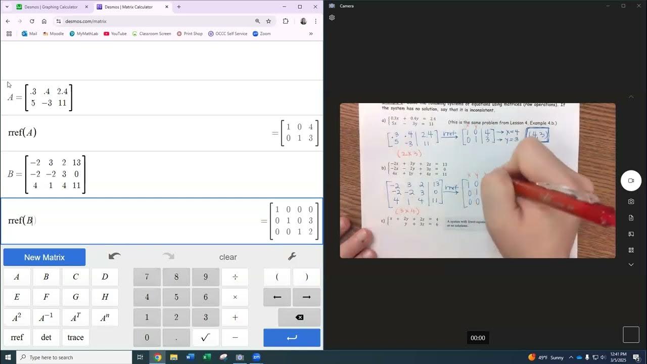 Solving system of equations using Desmos - YouTube