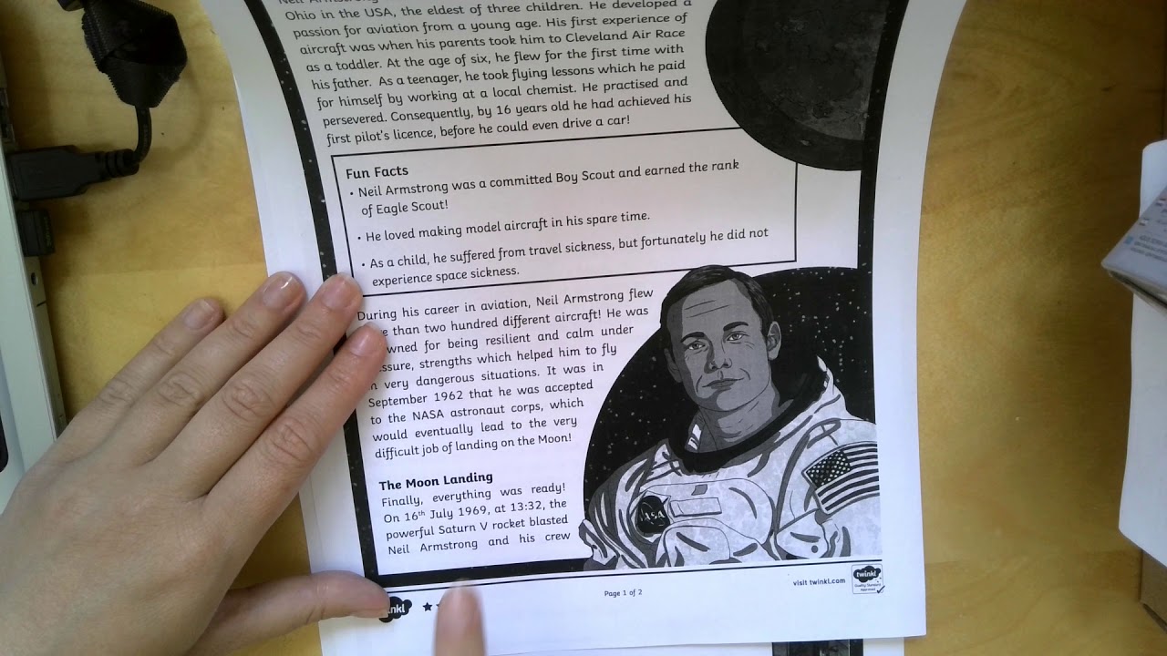 Year 4 - Week 8 - Reading - First Man on the Moon - YouTube