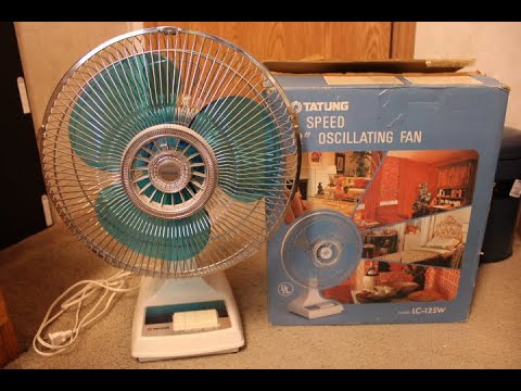 Tatung 12" Oscillating Table Fan Model LC-12SW With Original Box - YouTube