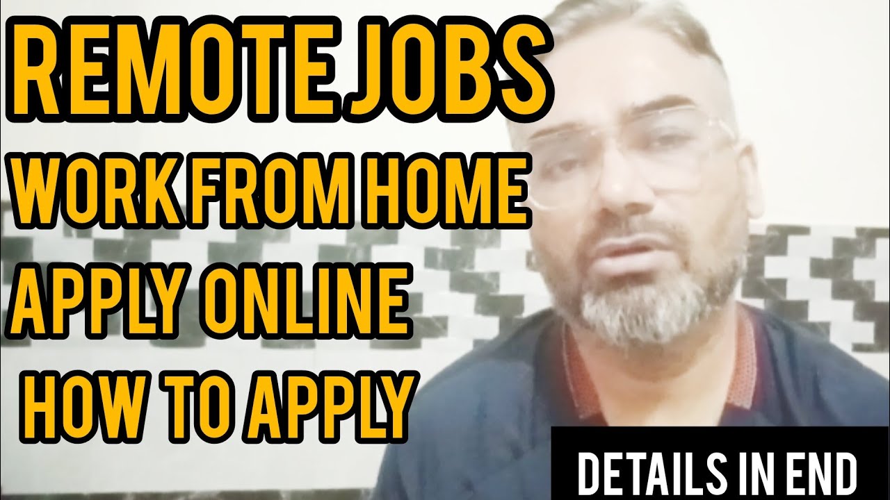Remote Jobs || Work from Home Jobs || Apply online #viralvideo - YouTube