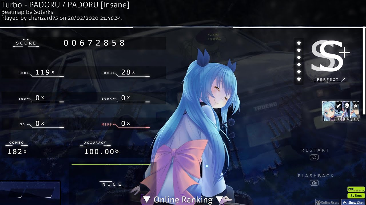 osu! | Turbo - PADORU / PADORU [Insane] +HDHRSD SS | 206pp - YouTube