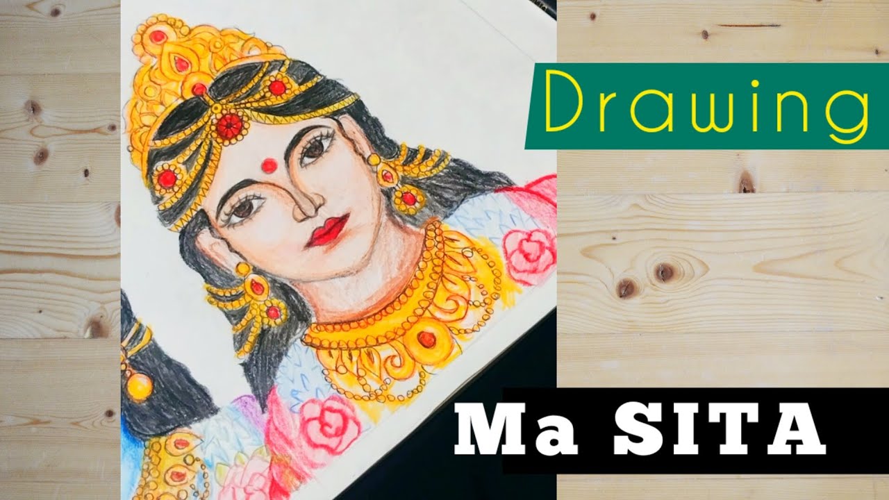 Ma Sita Drawing Tutorial | SITA Ma | Lakshmi Mata Drawing | Radha Ma # ...