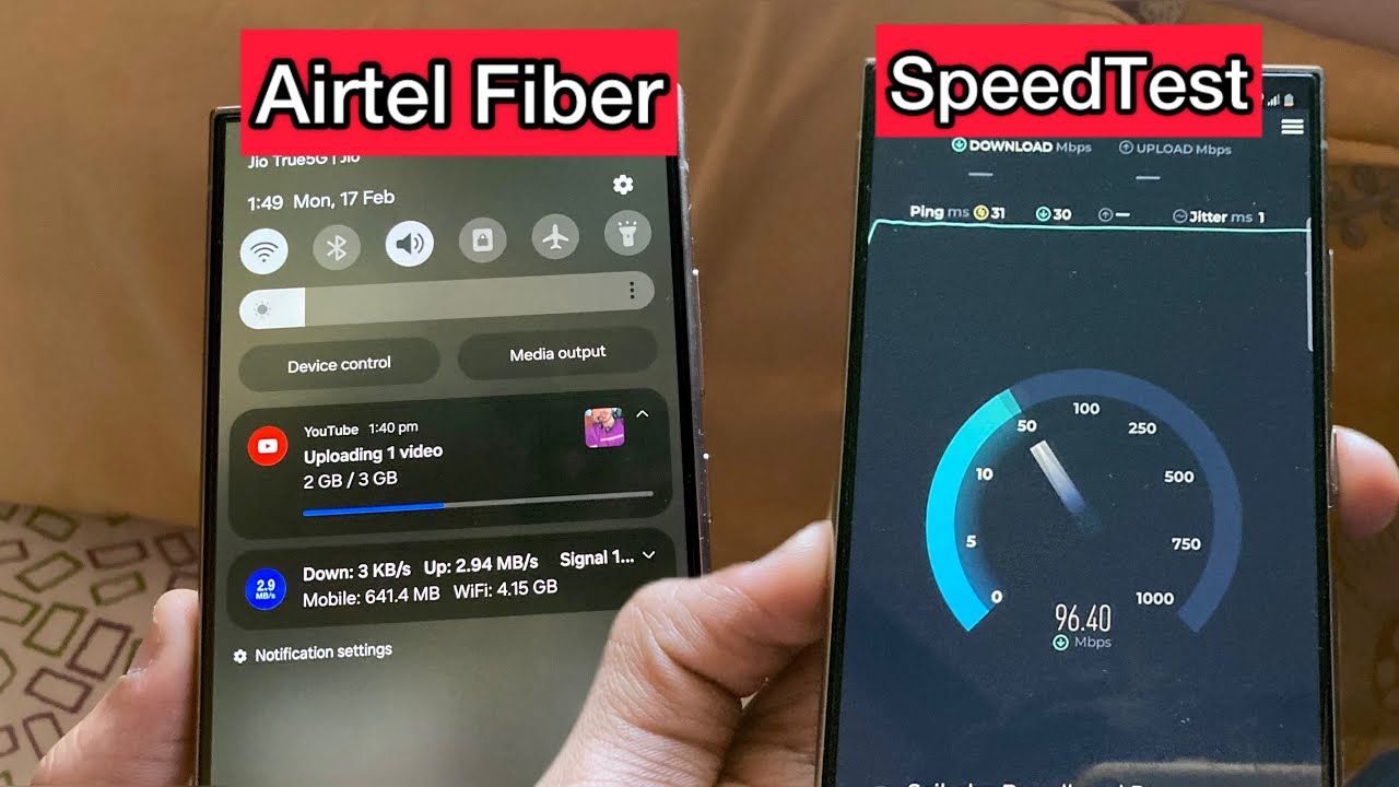 Airtel Xstreme 100 Mbps SpeedTest Airtel fiber vs jio fiber Airtel ...