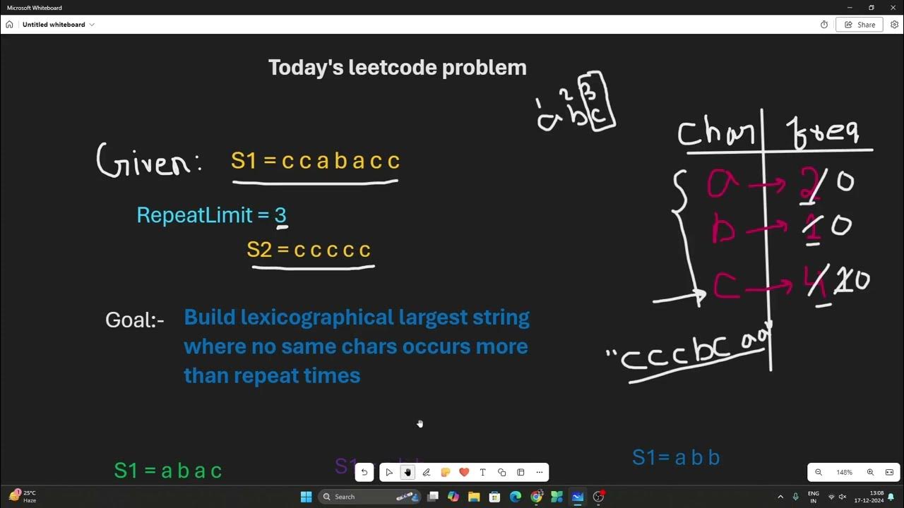 Today's LeetCode Construct String with repeat limit-2182 - YouTube