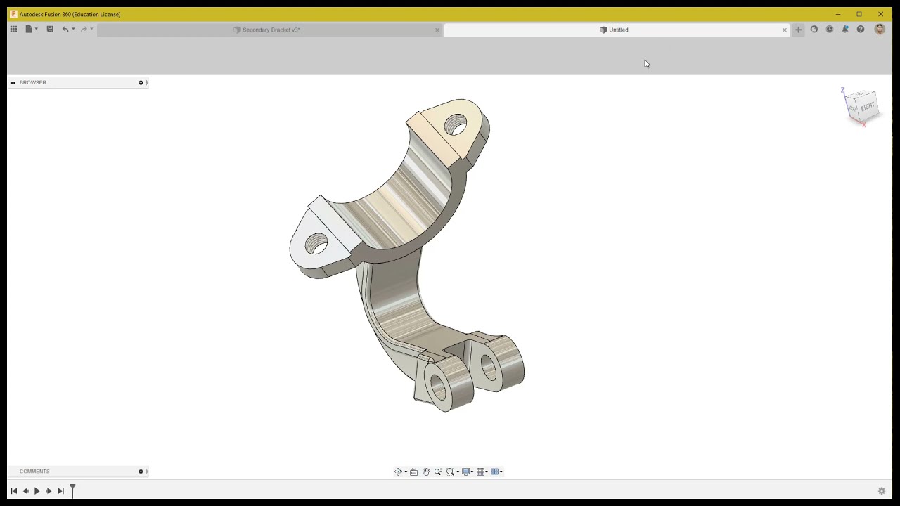 Fusion 360 Tutorial: Secondary bracket - YouTube