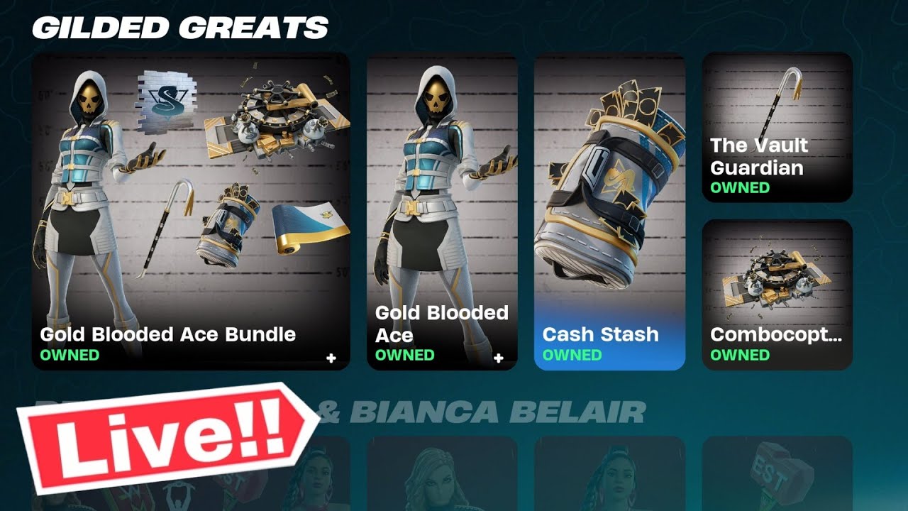 🔴 *GOLD ACE* FORTNITE ITEM SHOP LIVE Today! (Fortnite Chapter 5) - YouTube