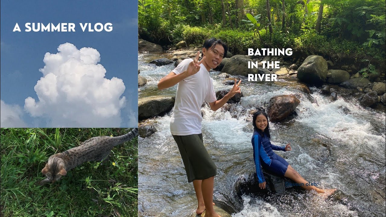 A summer vlog : Bathing in the river - YouTube