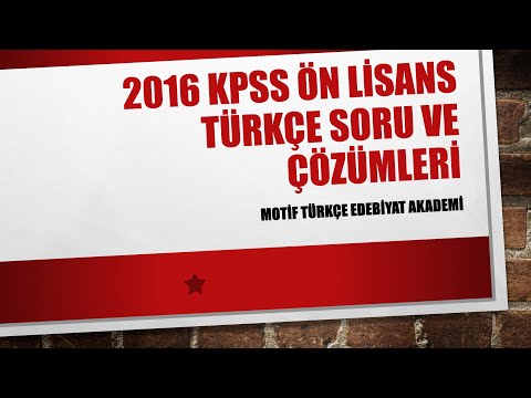 2016 ÖN LİSANS KPSS TÜRKÇE ÇIKMIŞ SORU ÇÖZÜMLERİ