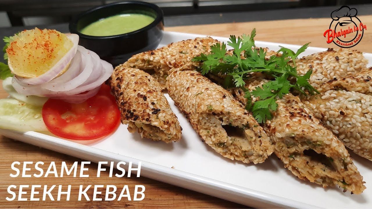 Sesame Fish Seekh Kebab | मछली सीख कबाब | How To Make Sesame Fish Seekh ...