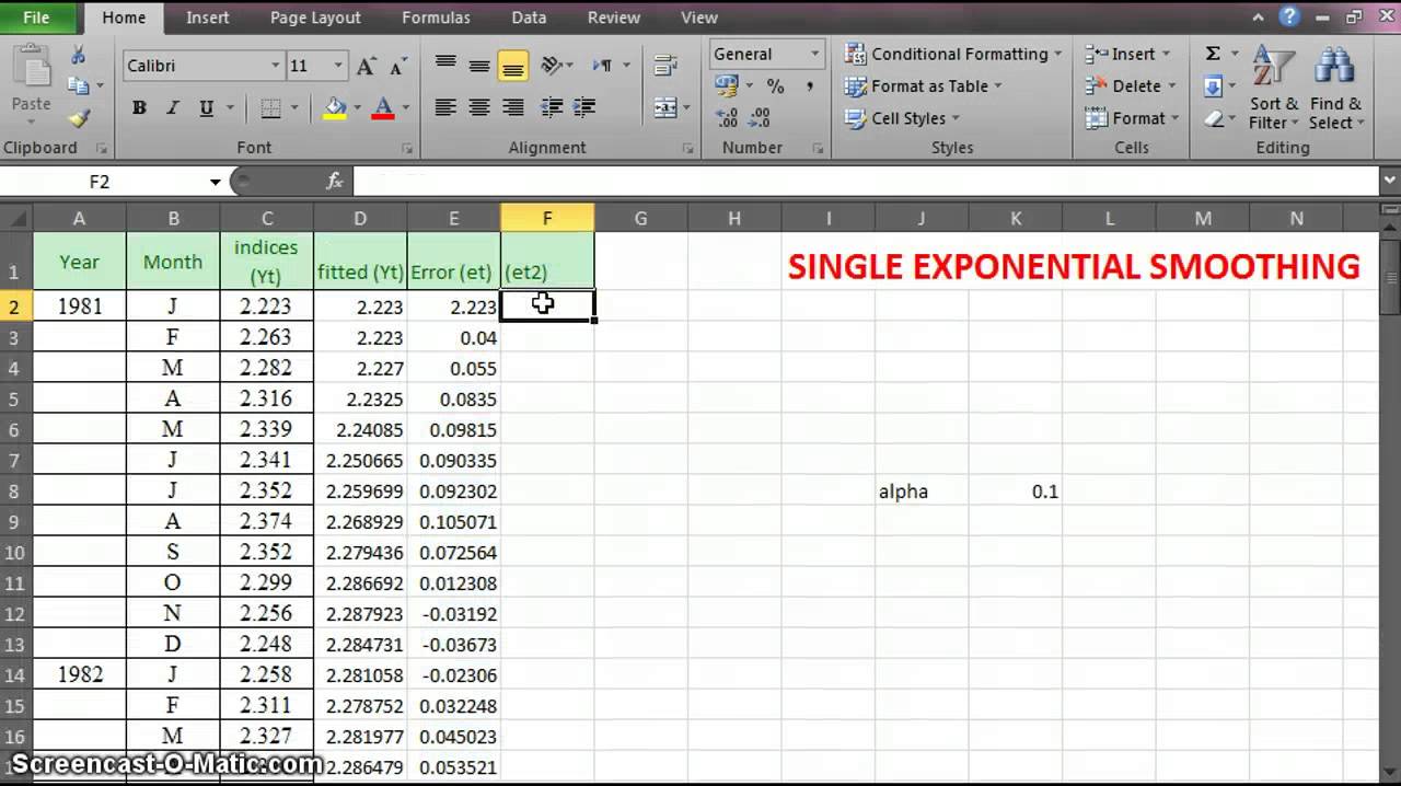 single exponential smoothing - YouTube