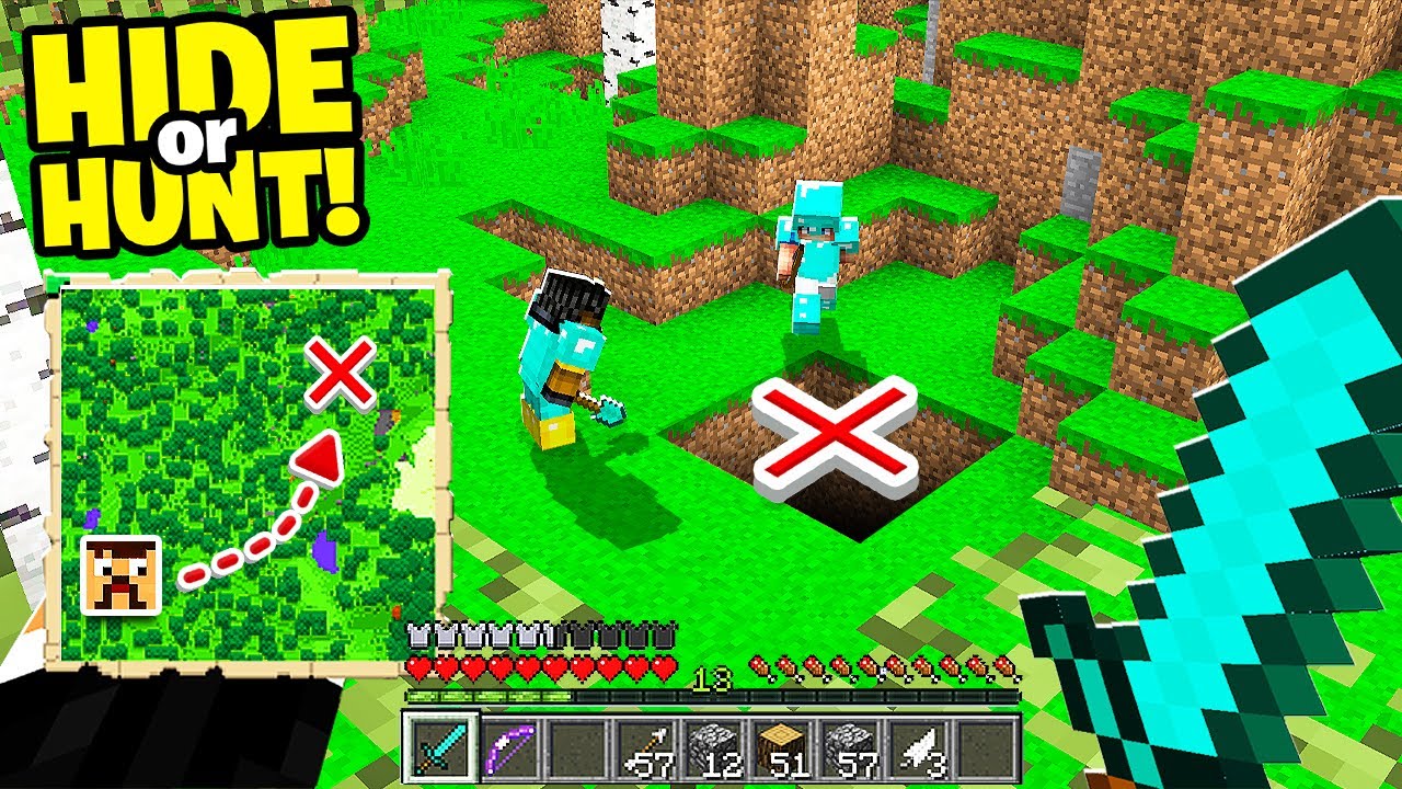 these Minecraft players are hunting for a SECRET Base.. (Hide Or Hunt ...