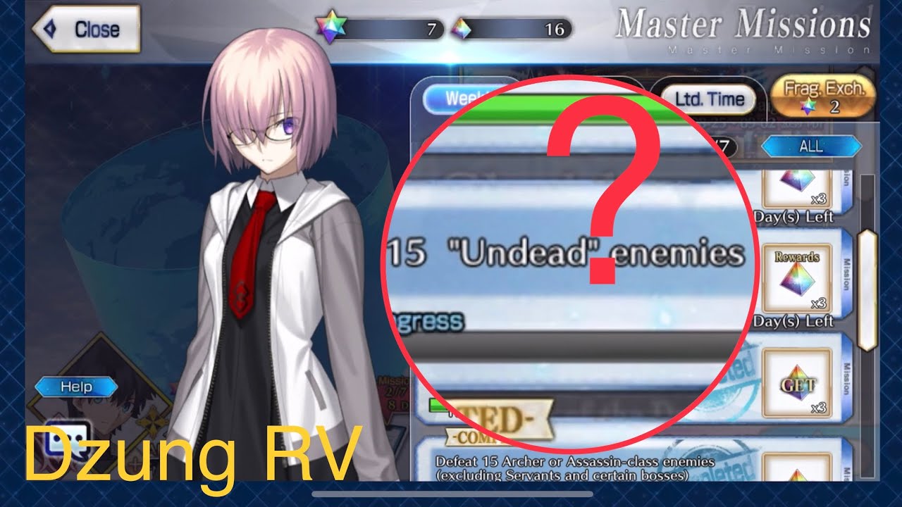 Where to defeat 15 undead Enemies in Master Mission ? Fate Grand Order ...