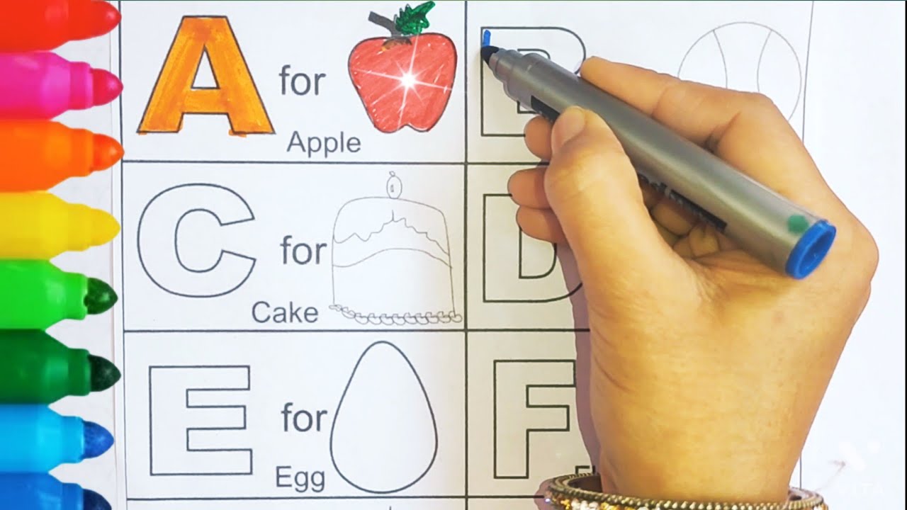 How to Draw ABCD,ABCD song,ABCD Drawing and coloring,Alphabet song,A ...