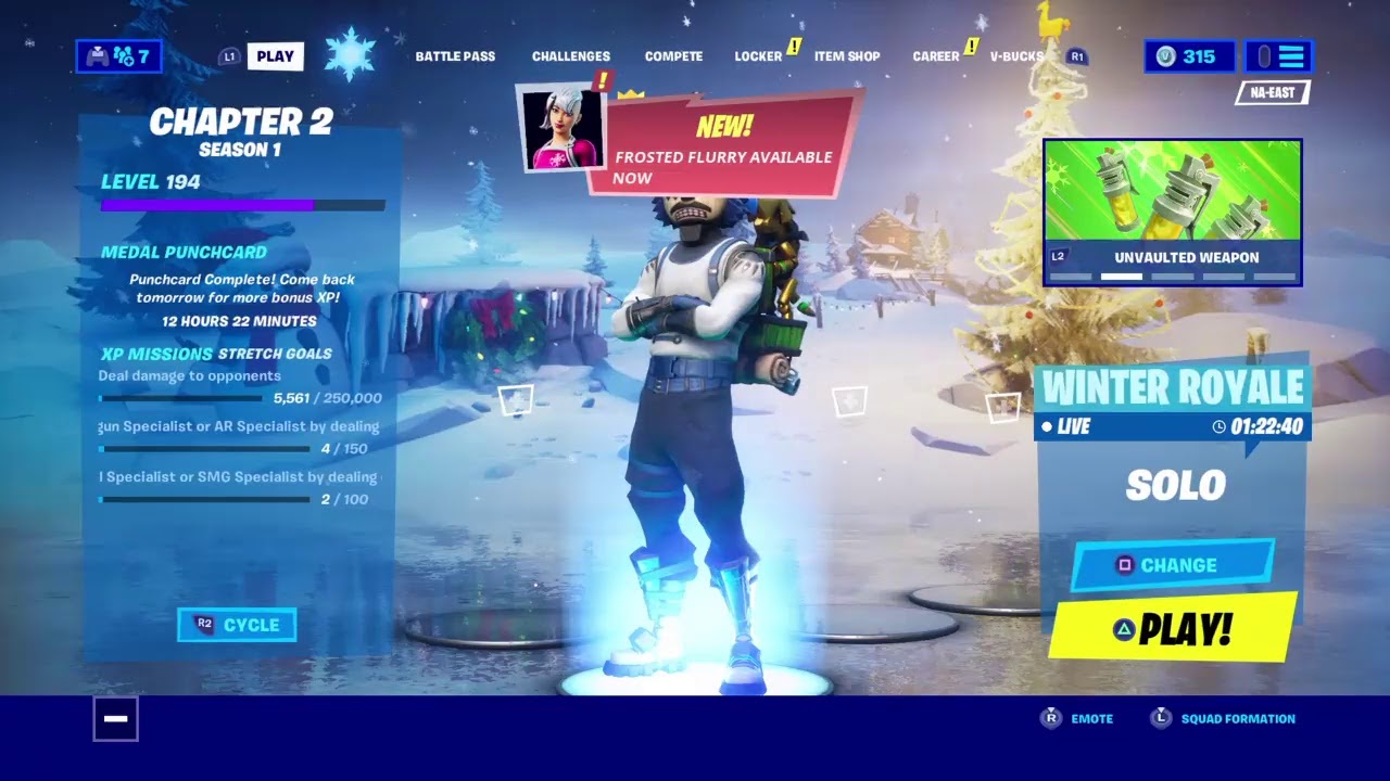 Fortnite chapter 2 season 1 Winterfest stream 2 - YouTube