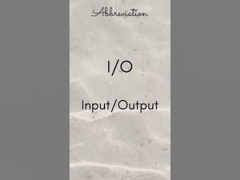 I/O Input/Output - YouTube