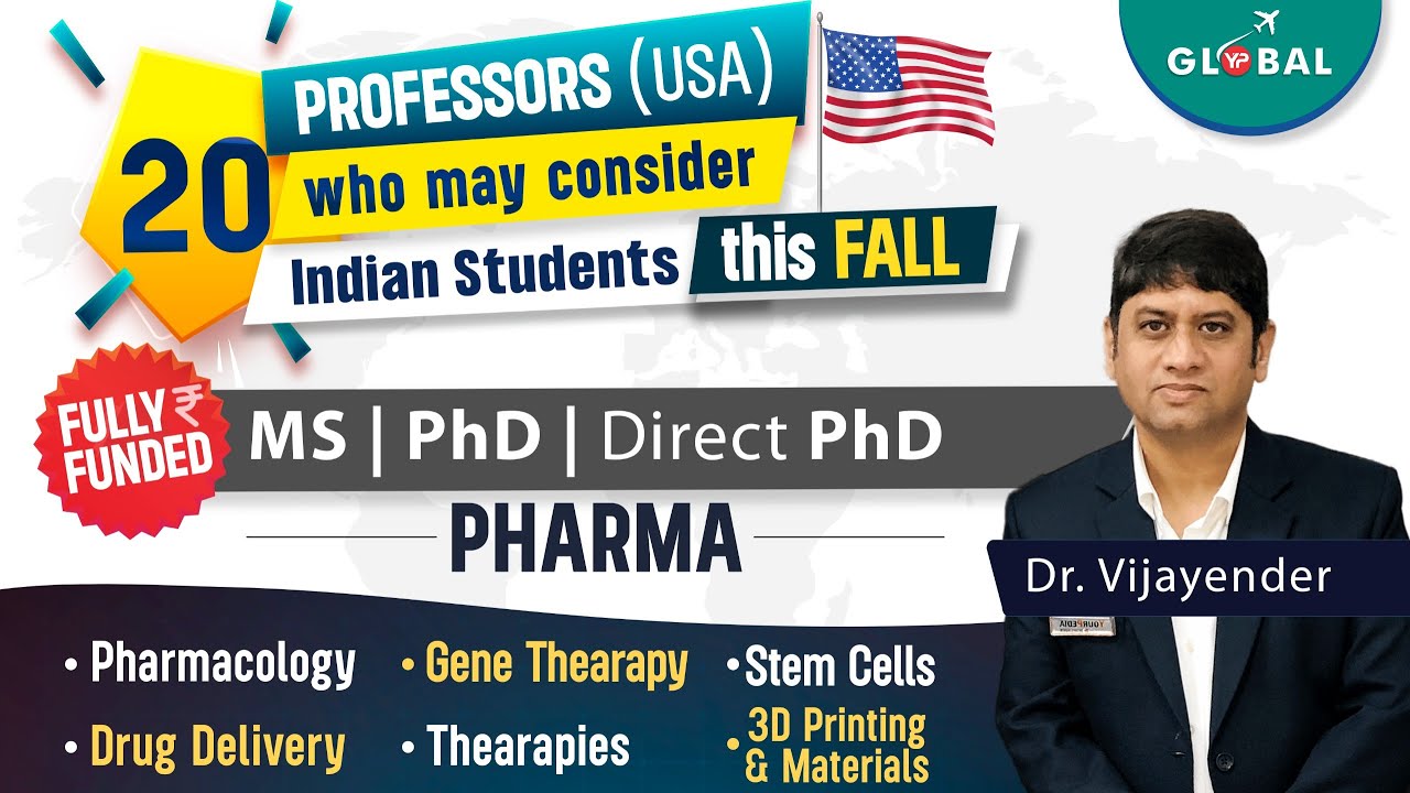 MS, PhD, Direct PhD Opportunities in USA for PHARMA - YouTube