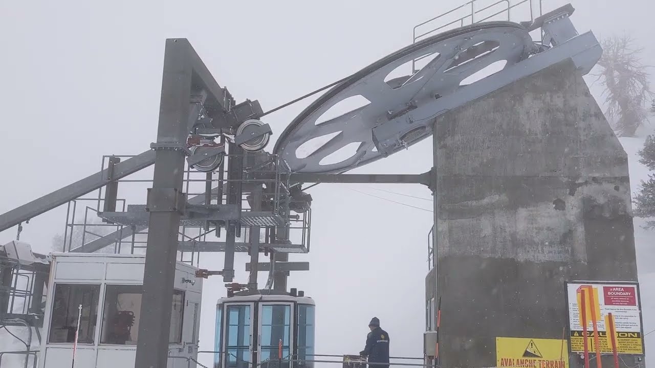 Allen Peak Tram Top Platform with Startup - Snowbasin UT - YouTube