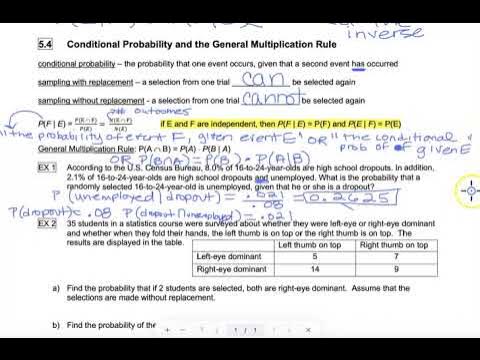 MTH 1240: Conditional Probability and the General Multiplication Rule - YouTube