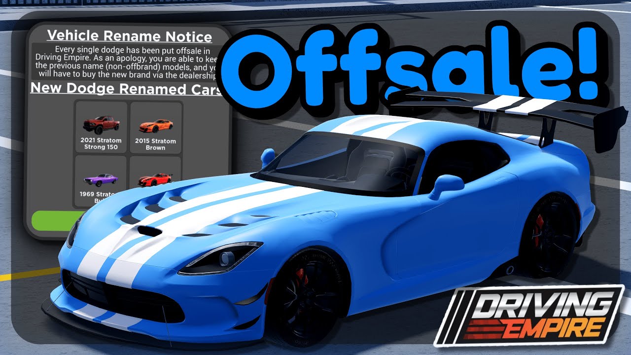 Dodge Has Been Removed... (Kinda) | Put Offsale - Roblox [Driving ...