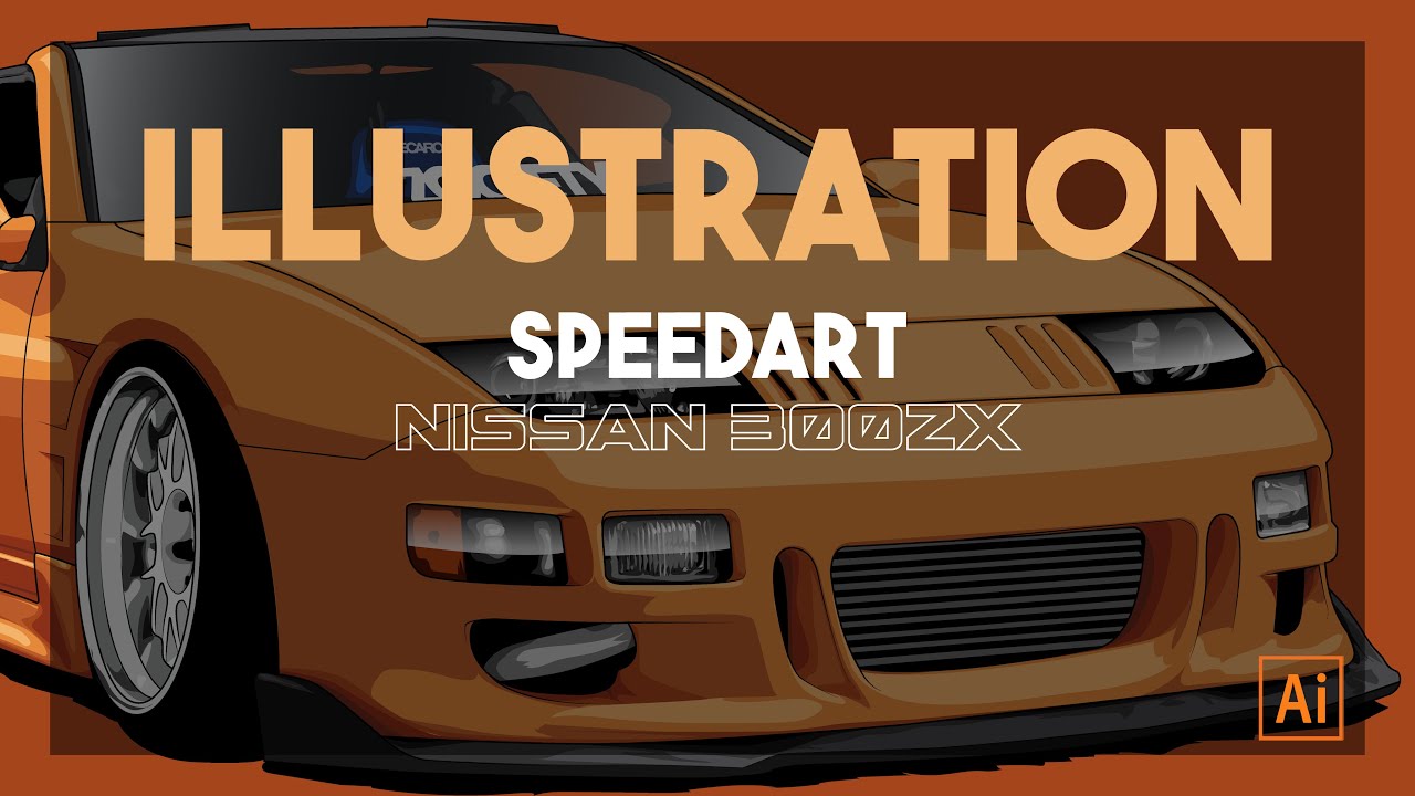 Nissan 300ZX - Speed Digital Art (Adobe Illustrator) - YouTube