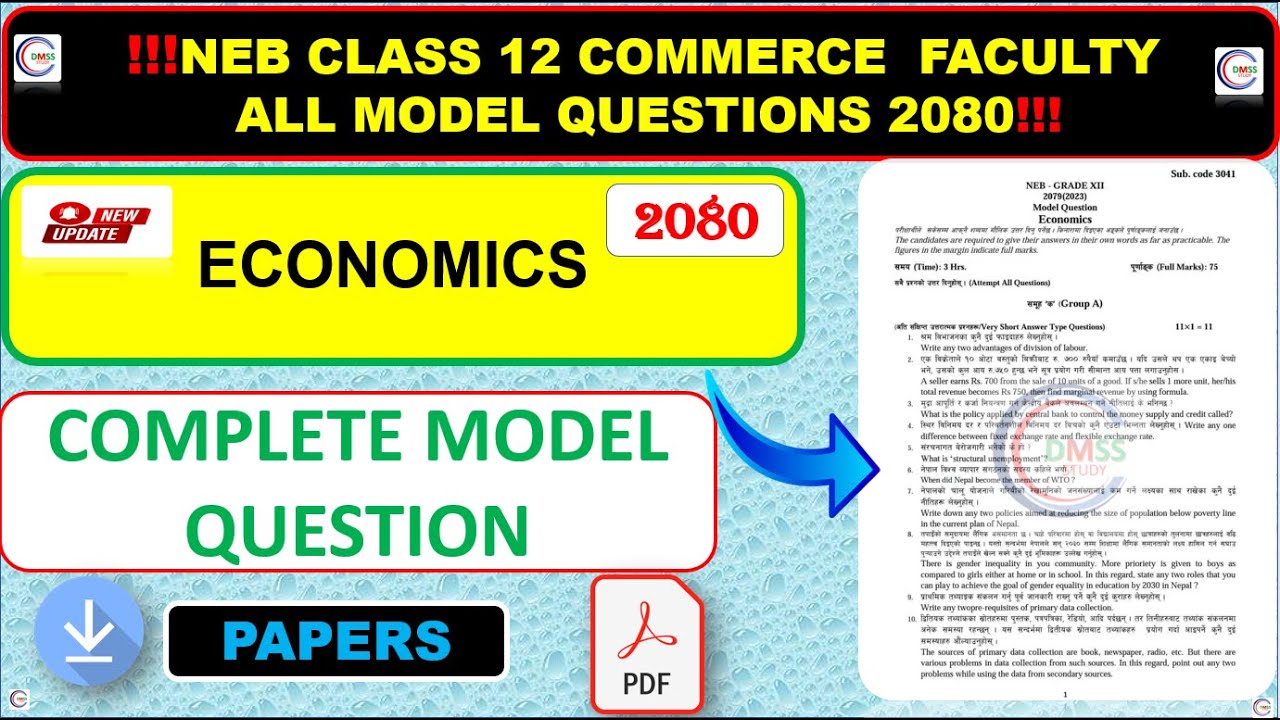 Economics New Model Question , Class 12 | New Course, 2080 - YouTube