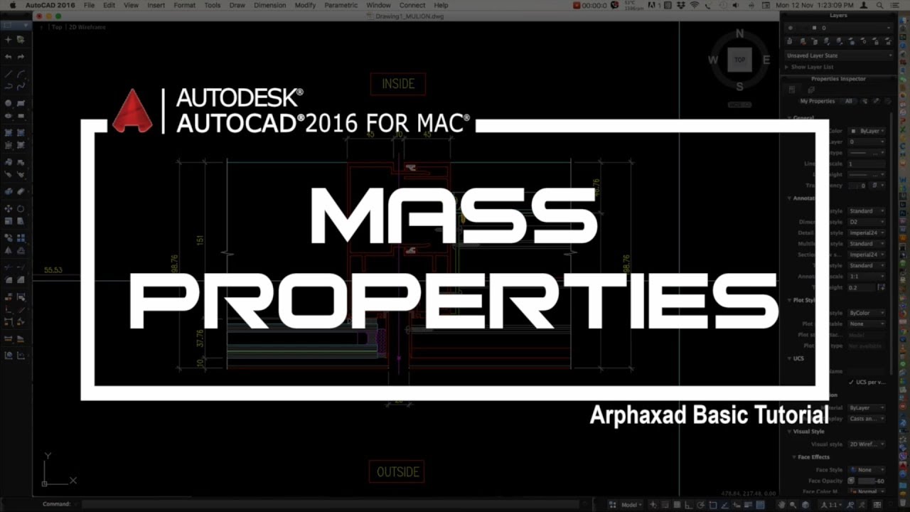 AUTOCAD IMAC: MASS PROPERTIES (EASY) - YouTube