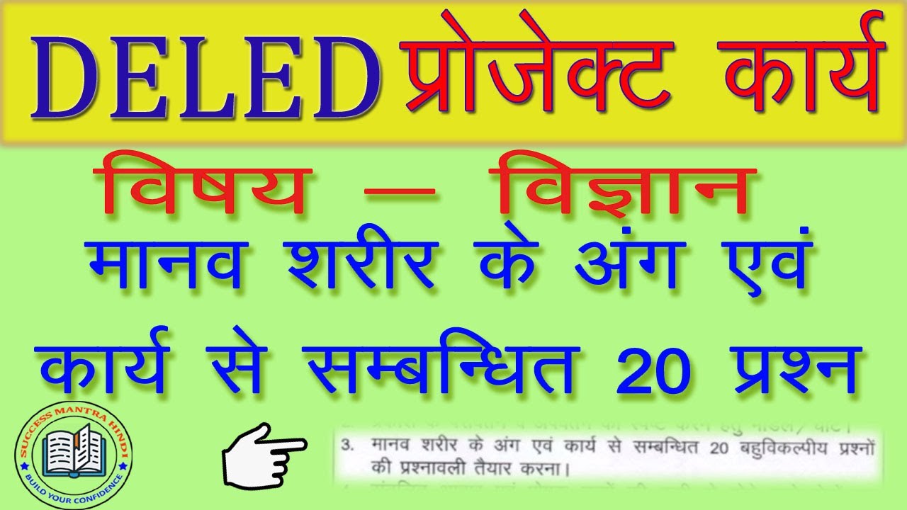Deled 2nd Semester Project File Pdf | मानव शरीर के अंग एवं कार्य के 20 ...