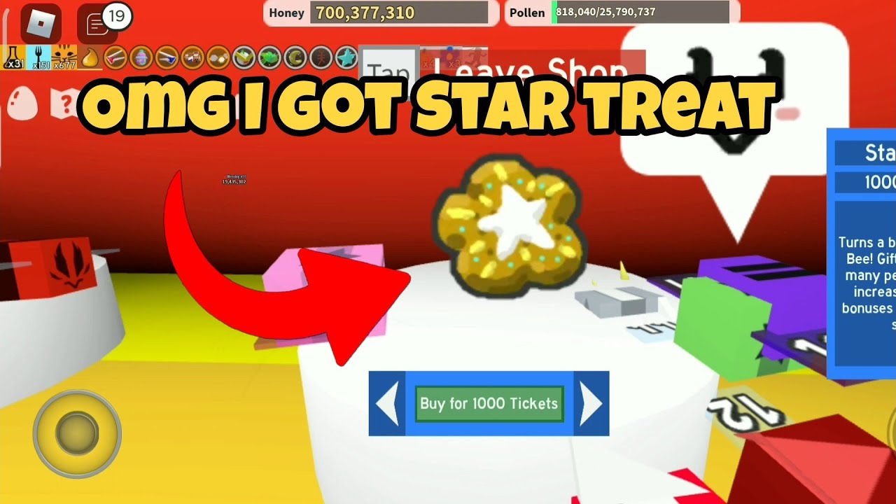 Buying my first star treat in bee swarm simulator - YouTube