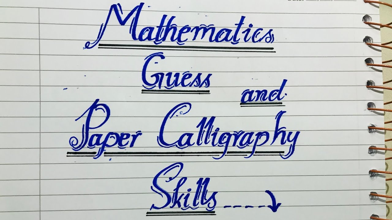 Math paper tips and calligraphy | Math presentation of paper - YouTube