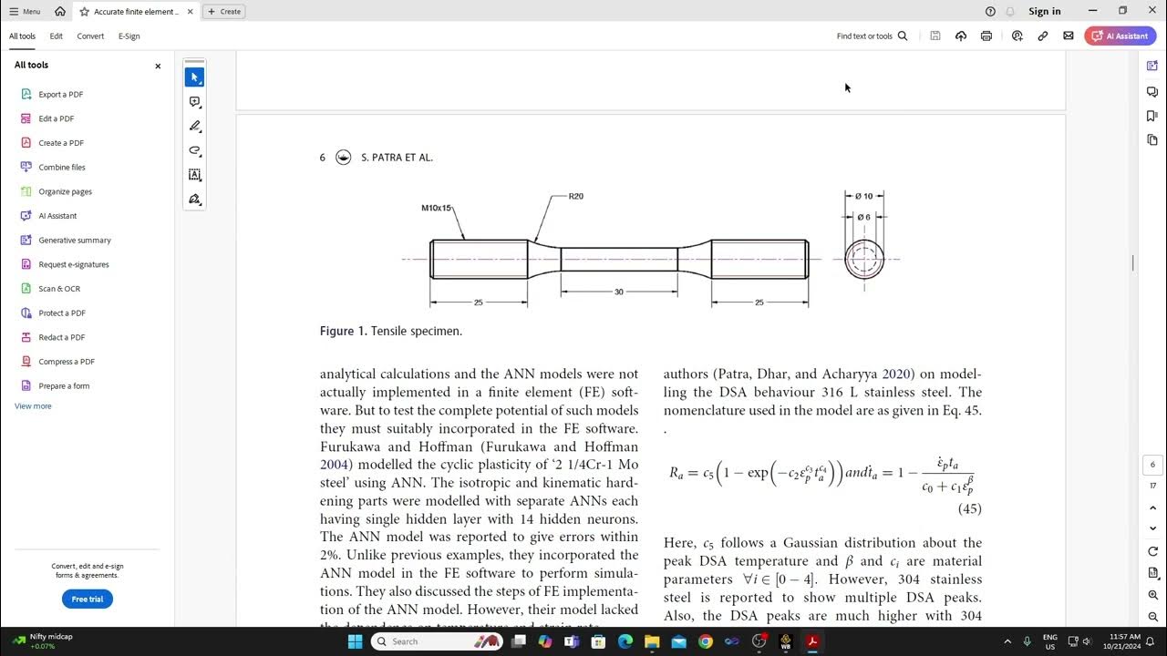 Chaboche Tensile Ansys Part1 - YouTube