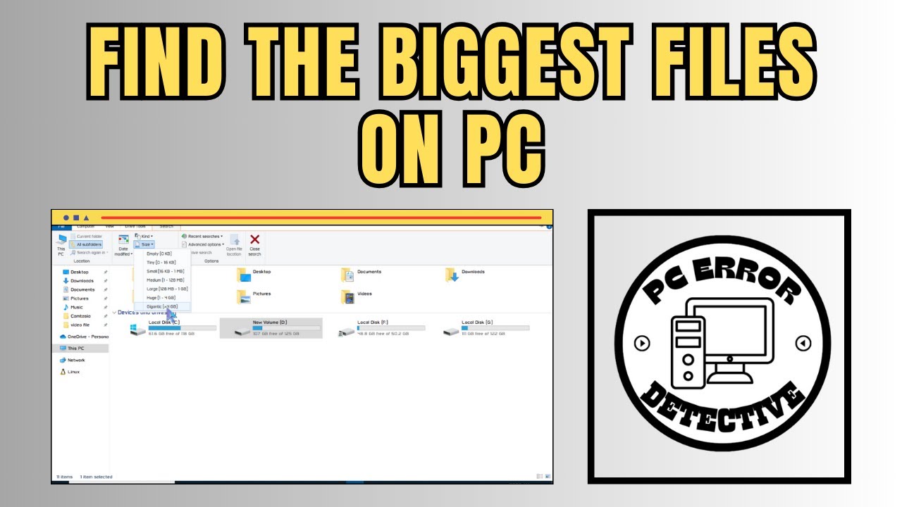 How to Find the Biggest Files on Your PC - YouTube