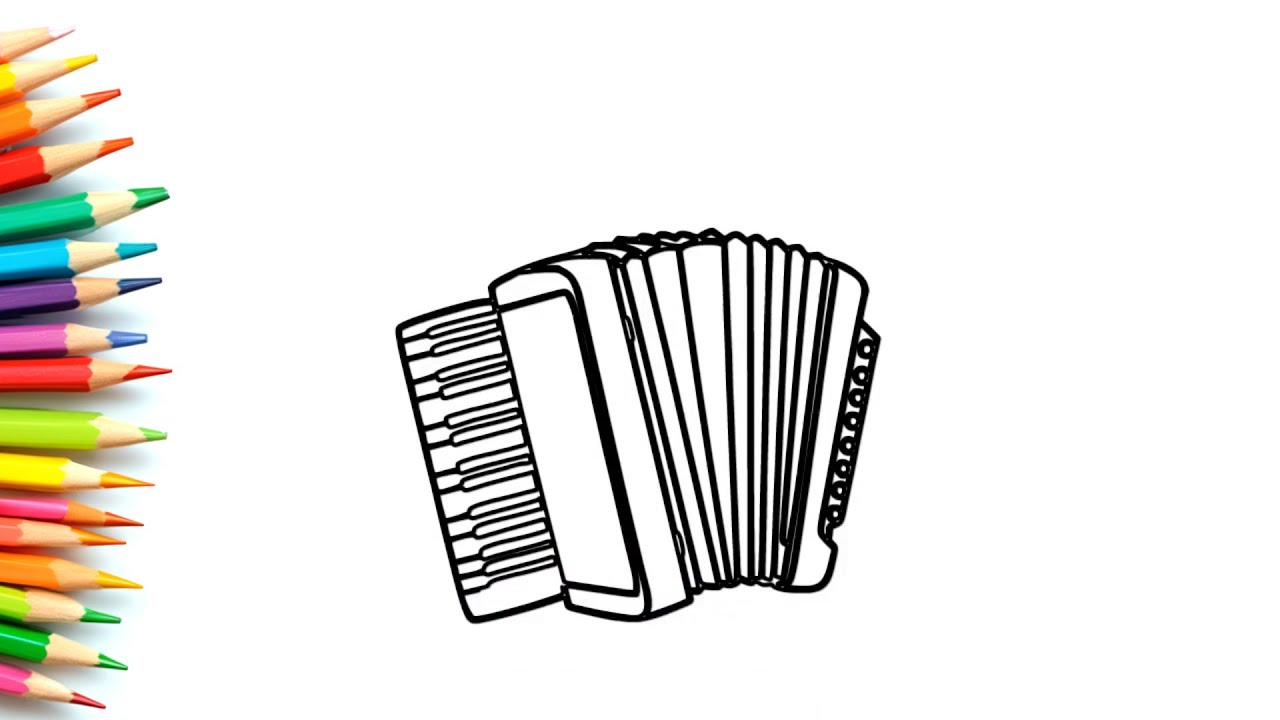 How to draw a Accordion - Lesson for all skill levels - YouTube