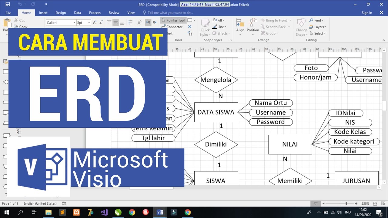 Cara Membuat ERD menggunakan Microsoft Visio [PART II] - YouTube