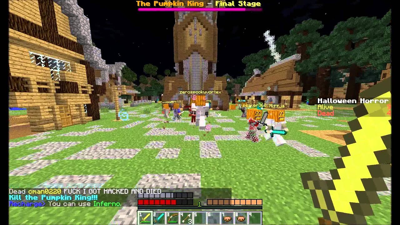 Minecraft Mineplex - Halloween Horror boss fight - YouTube