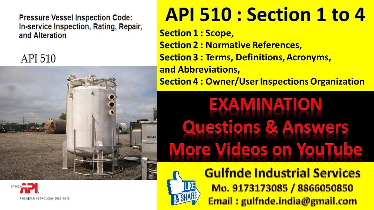 API 510 - Pressure Vessel Inspection - Exam Questions & Answer II ...