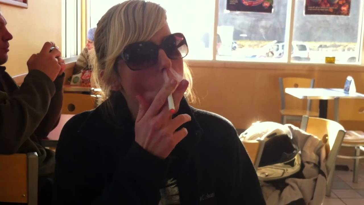 Julie Smoking at a Restaurant - YouTube