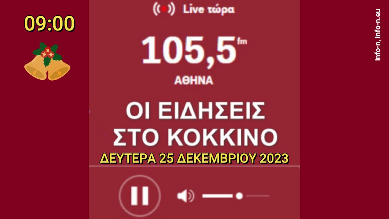 ΟΙ ΕΙΔΗΣΕΙΣ ΣΤΟ ΚΟΚΚΙΝΟ 105,5 fm με τη δημοσιογράφο Γεωργία Ανάγνου ...