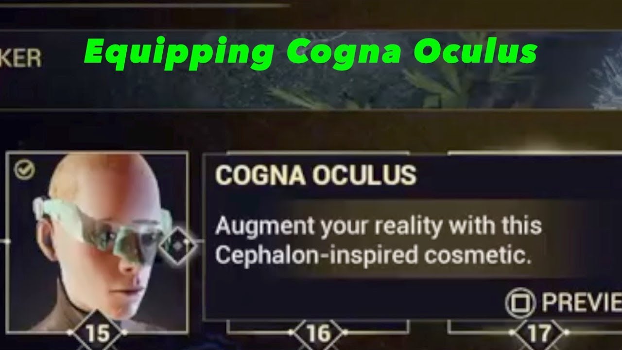 Equipping Cogna Oculus | Nightwave 3 Rank 15 reward | Warframe | The ...