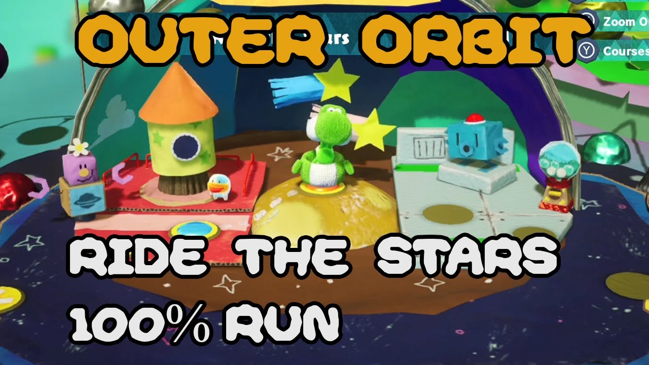 Yoshi's Crafted World: Outer Orbit: Ride the Stars 100% Run - YouTube